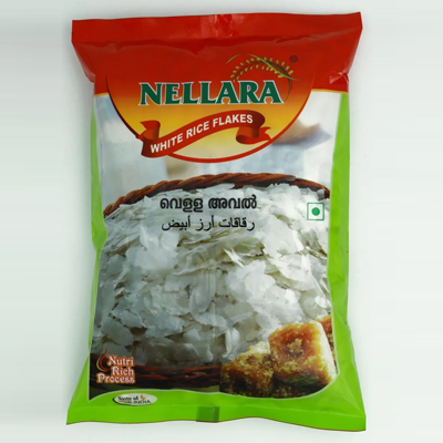 Nellara White Rice Flakes 500Gm - Ozone Food Trading LLC